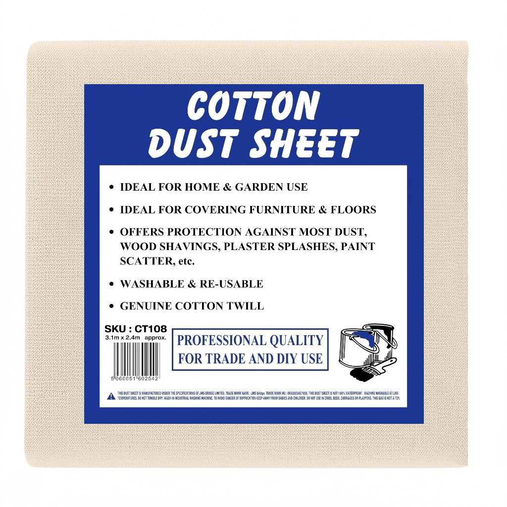 100% Cotton Dust Sheet for Painting – Eco-Friendly, Washable, Highly ...