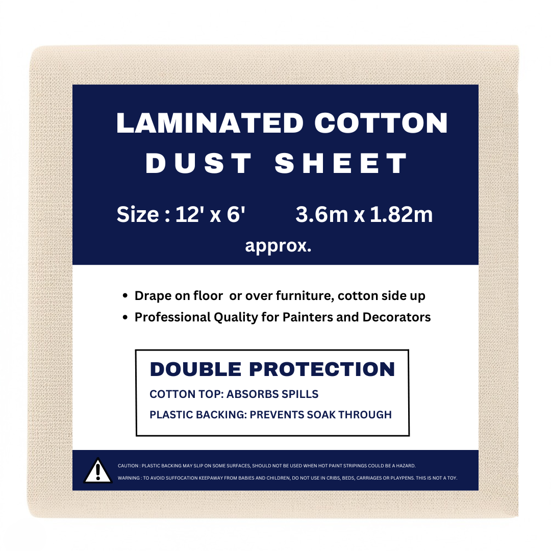 Laminated Cotton Dust Sheet 12 ft x 6 ft – Leakproof Protector – JMS Bridge