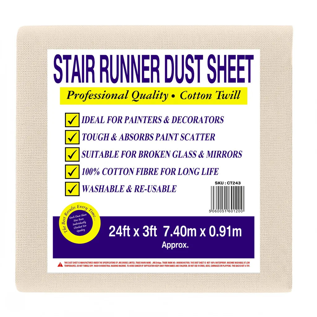 Staircase Dust Sheets 24ft x 3ft - Pack of 5 | Durable Protection – JMS ...
