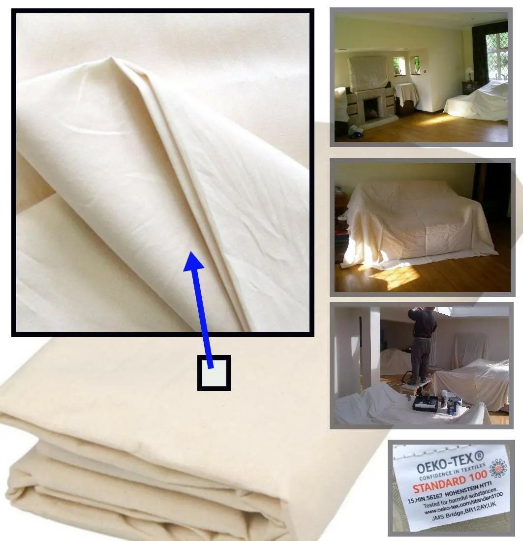Calico Dust Sheets - 12ft x 9ft | 100% Cotton Dust Sheets – JMS Bridge